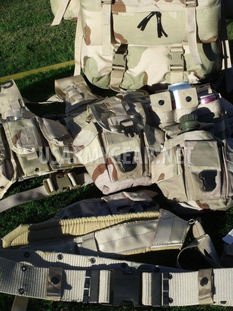 Desert MOLLE 27 pcs. Rifleman Set, Rucksack, FLC, Canteen, Assault Pack ...