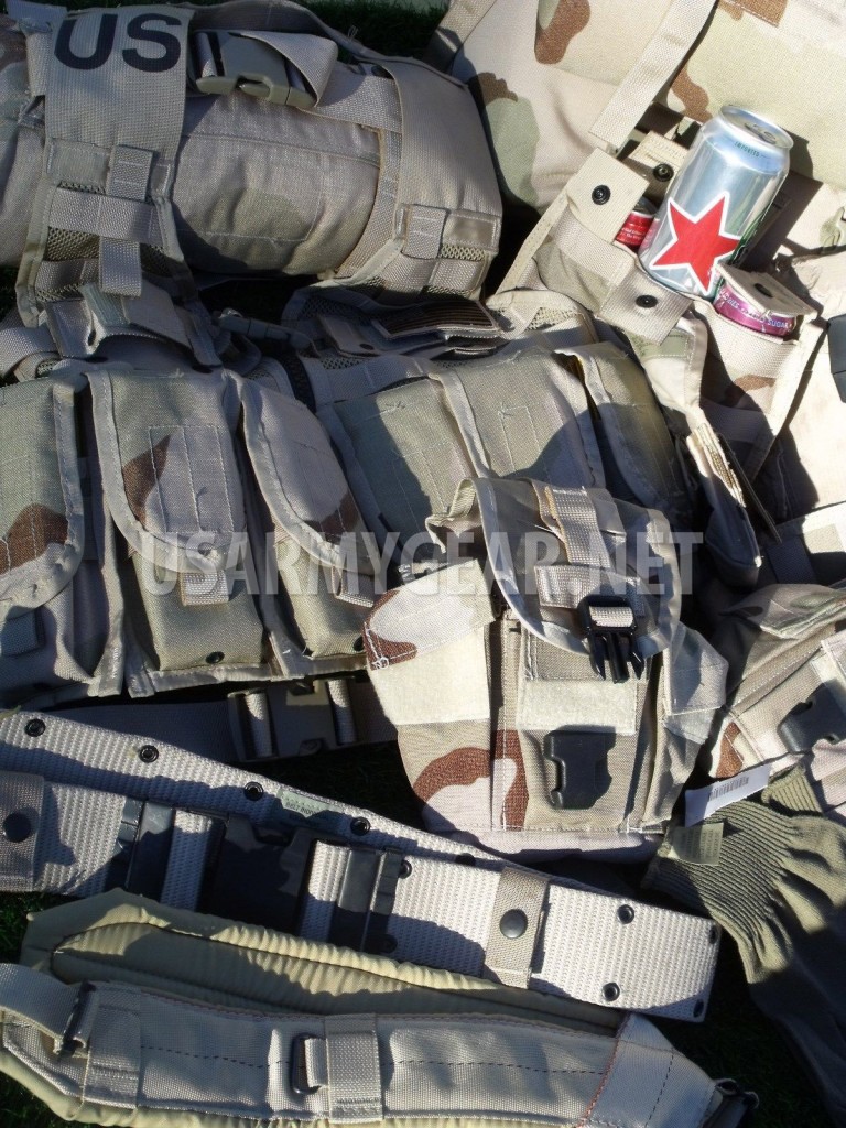 Desert MOLLE 27 pcs. Rifleman Set, Rucksack, FLC, Canteen, Assault Pack ...