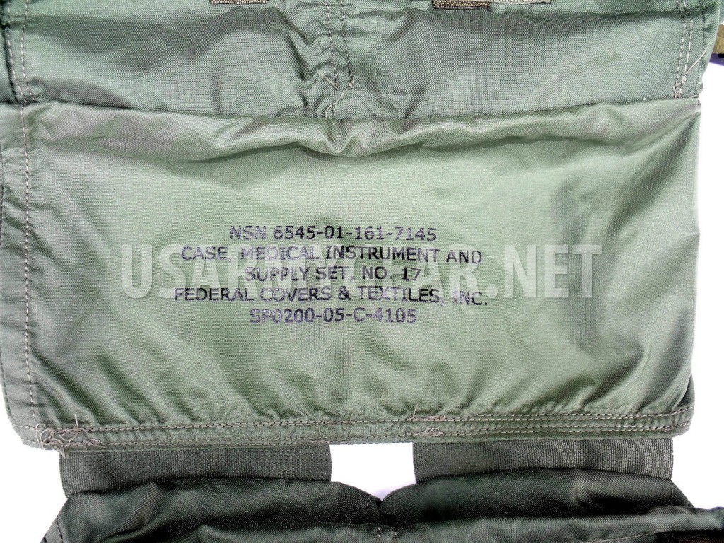Made in USA Medical Instrument Supply Set Case Bag, OD Green – US Army Gear