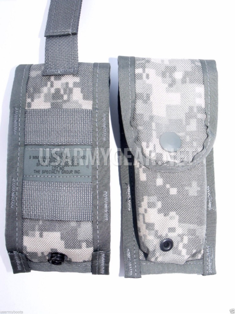 New ACU Digital Camo MOLLE II 9MM Single Pistol Magazine, Pouch – US Army Gear
