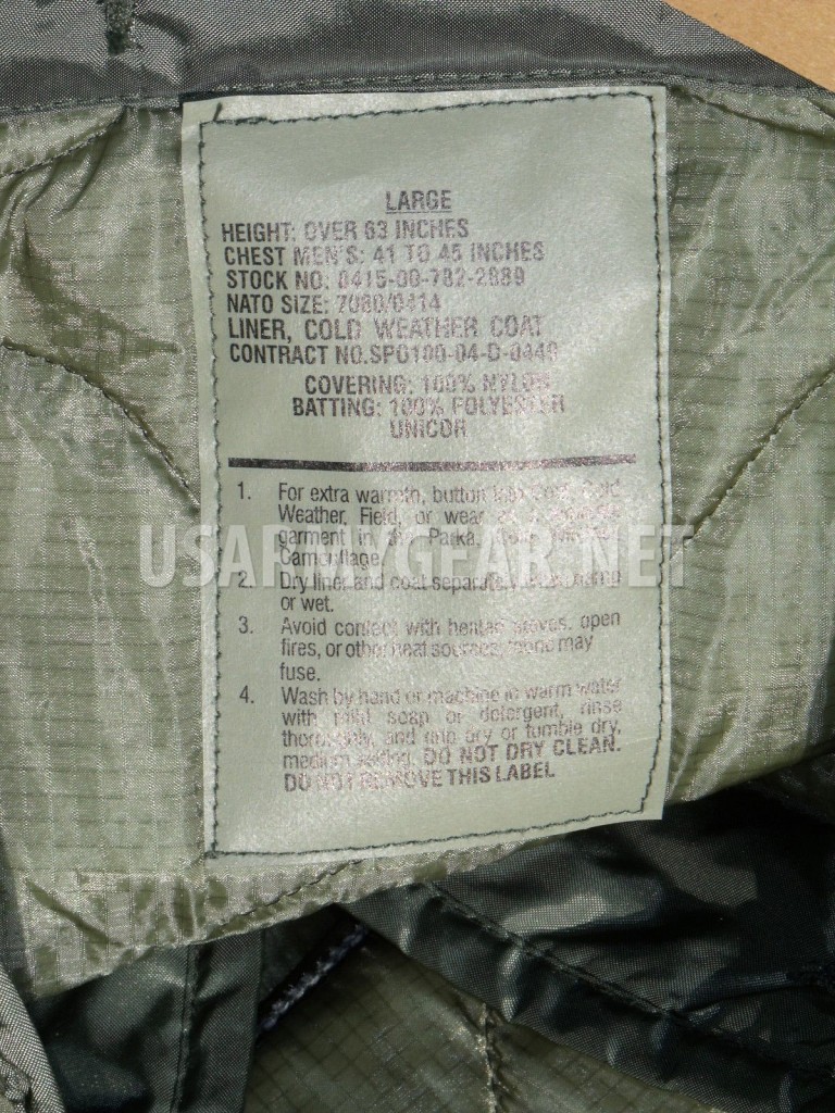 US Army Military M-65 Field Jacket Quilted Coat Liner M, L, XL, XXL ...