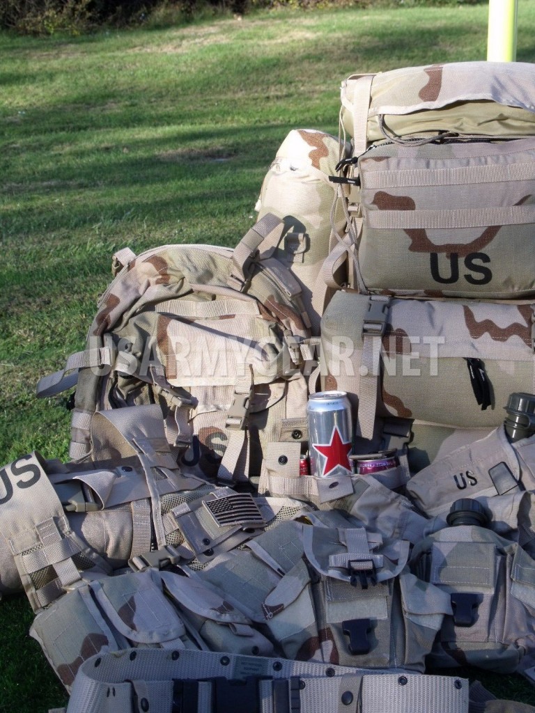 Desert MOLLE 27 pcs. Rifleman Set, Rucksack, FLC, Canteen, Assault Pack ...