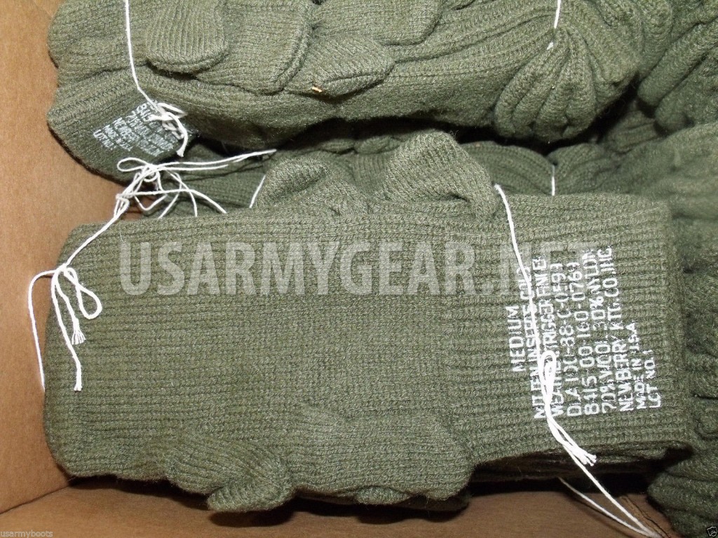New US Army 1 Pair of Wool Trigger Finger Mitten Insert Gloves Liner ...