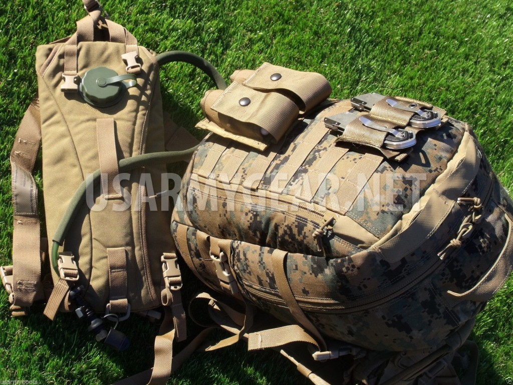 New USMC ILBE Marpat Marine Assault 3 Days Back Pack + Coyote Hydration ...
