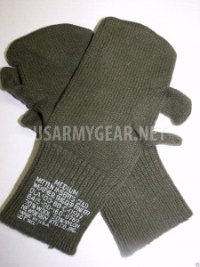 New US Army 1 Pair of Wool Trigger Finger Mitten Insert Gloves Liner ...