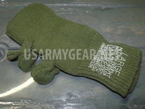 2 Pair New US Army Military OD Wool Trigger Finger Mitten Liner, Gloves ...