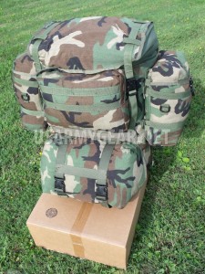 Made in USA Army Molle II Woodland Rucksack, Backpack System Set – US ...
