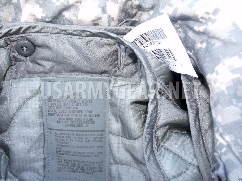 New Made in USA M-65 Foliage Green Quilted Cold Weather Field Coat ...