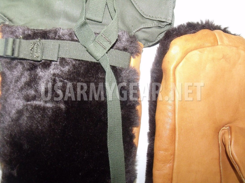Arctic US Army Insulated Extreme Cold Weather Leather Fur Mittens ...