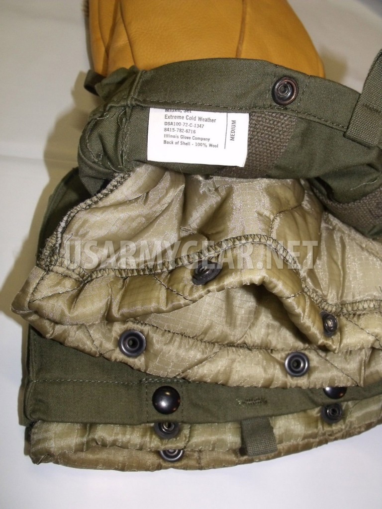 Arctic US Army Insulated Extreme Cold Weather Leather Fur Mittens ...