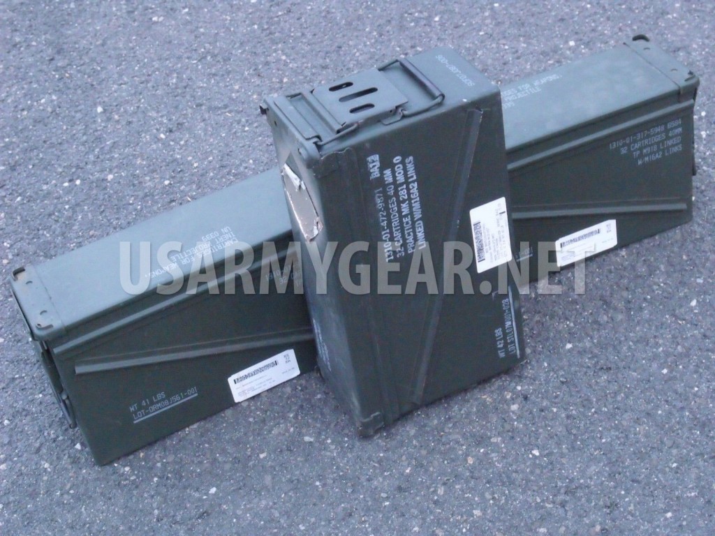 US Army Miltary GI Surplus 40mm PA-120 Large Ammo Can Stackable Steel ...